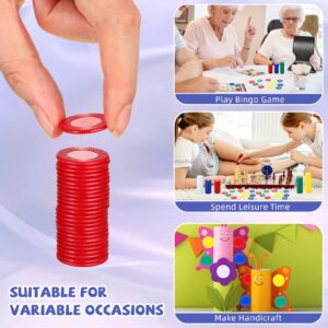 Skylety 1000 Pieces Plastic Poker Chips Bulk Game Chips 5 Colors Counter Card for Kids Game Playing Learning Math Counting Bingo Game Blank Chips Card for Kids Reward, 0.86 Inch