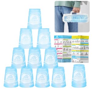 diginterest sport cups, upgraded12pcs cup set with durable carrying case, gift for game lover and summer camp (transparent blue)