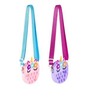 Mud Pie Pink Unicorn Popper Purse