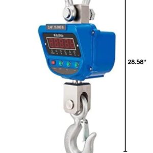 Global Industrial Heavy-Duty LED Digital Crane Scale w/Remote, 10,000 lb x 5 lb