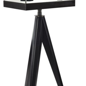 Displays2go 24" Glass Display Case w/ Pull-Out Door, 8 LED Lights, Tripod Legs - Black (DCTRIPLED)