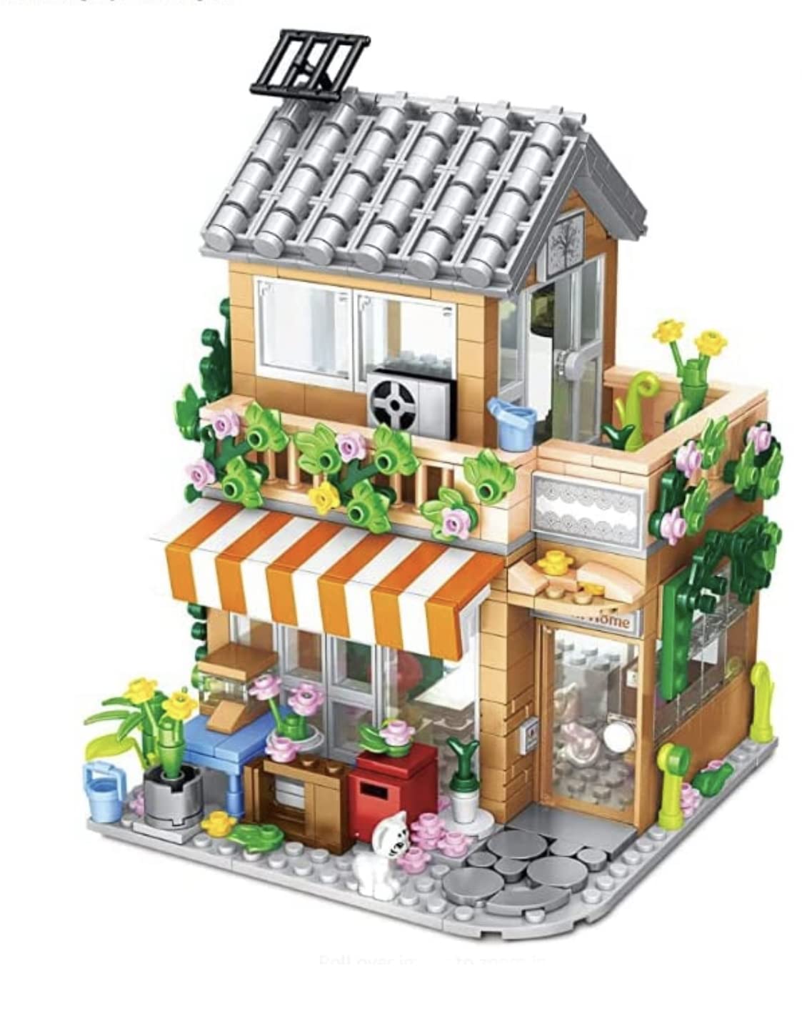 General Jim's Family Holiday Flower House City Modular Building Blocks Set | Compatible with Lego City Friends and Other Major Brick Building Brands