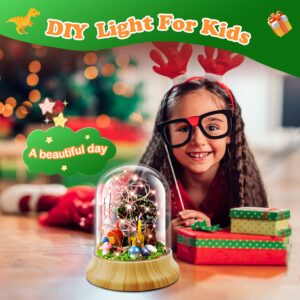 LEFJUBAW Make Your Own Dinosaur Night Light, Dinosaur Toys for Kids, Dinosaur Craft Kit, DIY Arts and Crafts Lamp Project for Girls(USB Upgrade Edition), Gifts for 4 5 6 7 8 9 10 Year Old Kids