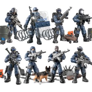 meiest swat model equipment assembly building block toys,8 pcs city police action mini-figures with multiple military weapons accessories,party favors set for boys and man