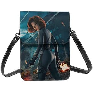 hamklla scarlett johansson small crossbody bags, shoulder purse leather cell card slots wallet, fashion phone pocket purse wallet for women