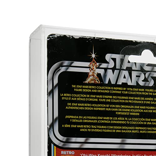 A3Q Action Figure Display Case Compatible with Carded Star Wars, GI Joe, Collectible Toy Figurines, 3mm Thick Protective Hard Acrylic Plexiglass for Hobbyists or Collectors