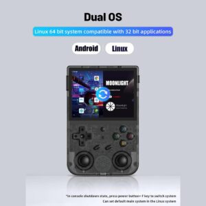 DWIU RG353V 256G Handheld Game Console, 3.5-Inch Linux/Android11 System Portable Game Console with 35000 Games, Retro Handheld Video Games Player Games Gifts for Kid Adult (Screen Touch)