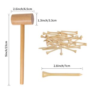 Waenerec Wooden Mallet Hammering & Pounding Toys Set Simulation Wooden Hammer Toddler Fake Hammer Portable Montessori Toy Hammer and Nails for Kids