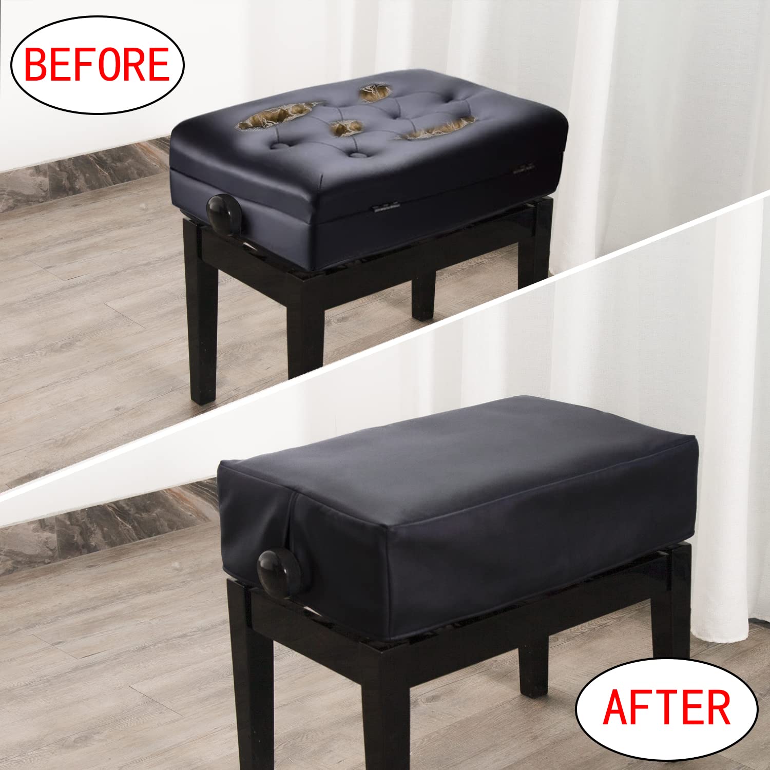 mooson Adjustable Piano Bench Dust Cover Waterproof and Scratch-Resistant Covers Only