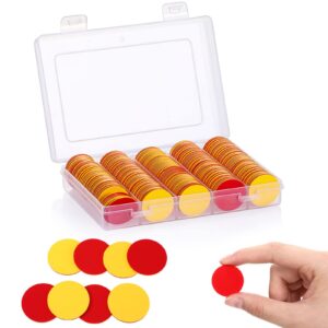 two color counters, 300 pcs, red/yellow counters for kids math, counters, educational counting, sorting, and patterning, family counters, math bingo chips, grades k+, classroom bulk kit