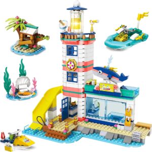 viosebn friends lighthouse rescue center building kit, pet day care center building blocks sets for kids boys girls 6-12 years (723 pieces)