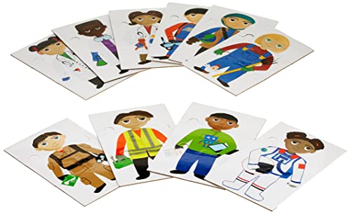 Kids for Culture: Career Kids: STEM Edition Puzzle-10 Puzzle Pack-40 Pieces. Interchangeable Heads and Body. STEM Education Ages-2-6