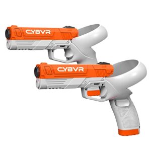 cybvr weighted gun stock pistol grip for the meta quest 2, meta quest 2 accessories, customizable pistol weight feels real in fps games, oculus quest 2 accessories for games like pistol whip, superhot