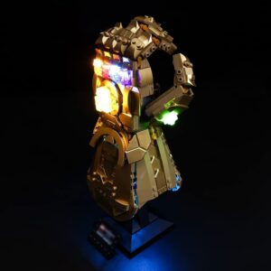 Kyglaring LED Lighting Kit (No Model) Designed for Lego Infinity Gauntlet 76191 Thanos Right Hand Gauntlet Model Building Set - without Lego Set (RC Version)