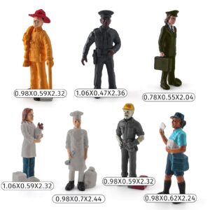 BRETOYIN 1Inch Mini Working People Figurines Toy Playset Individually Hand-Painted Mini People Action Figures Realistic People Figurine Model Toy for Kids