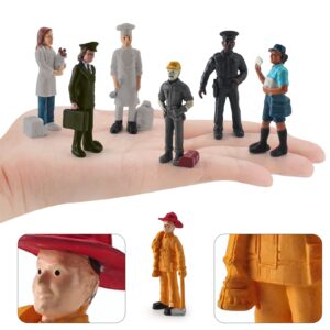 BRETOYIN 1Inch Mini Working People Figurines Toy Playset Individually Hand-Painted Mini People Action Figures Realistic People Figurine Model Toy for Kids