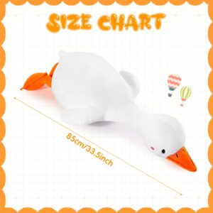 33.5 Inch Giant Duck Stuffed Animal Big Duck Plush Toy Christmas Party Favor Gift Large Soft Stuffed Duck Plushie Hugging Plush Duck Pillow Cute Animal Throw Pillows Doll for Different Ages