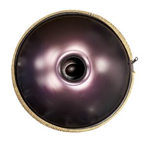 LingTing Handpan Drums Sets 22 inches D Minor Steel Hand Drum with Soft Hand Pan Bag, 2 handpan mallet,Handpan Stand,dust-free cloth (Purple,9 Notes)