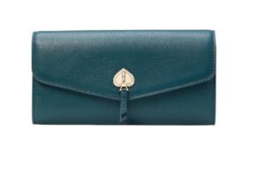 kate spade new york marti large slim flap wallet (peacock)