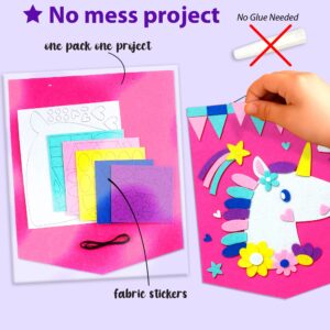 KRAFUN My First Beginner Felt Kit Unicorn Girl Animal Craft for Kids, Toddlers, Boys, Girls Age 3-6 Years Old, Include 6 DIY Handmade Arts and Crafts Projects, Activities Preschool Creative Toys