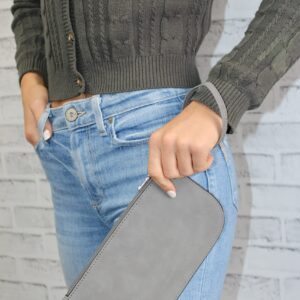 Faux Suede Wristlet Gray-Perfect match to Taylor Tote