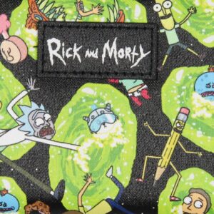 Rick and Morty Wallet Portals and Characters Faux Saffiano Zip Closure Wallet