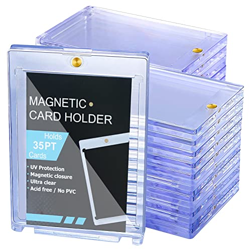 50ct Magnetic Card Holder 35pt, Card case Holder for Trading Cards，Card Protectors Hard Plastic, Card Sleeves Display case for Baseball Card Sports Cards