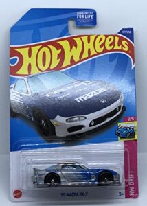 hot wheels 2022 - '95 mazda rx-7 - silver/blue - falken - hw drift 2/5 - 177/250