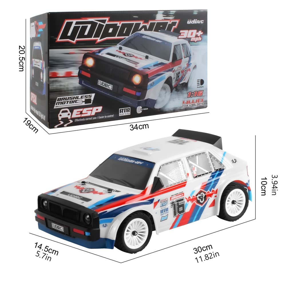 QIYHBVR RTR RC Drift Car, 1:16 Large Scale 2.4G Remote Control Super Sport Racing Car, 4WD High Speed Hobby Toy Drifting Race Car Vehicle for 8+ Kids Teens and Adults