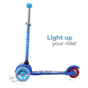 Sonic The Hedgehog Self Balancing Kick Scooter with Light Up Wheels, Extra Wide Deck, 3 Wheel Platform, Foot Activated Brake, 75 lbs Limit, Kids & Toddlers Girls or Boys, for Ages 3 and Up