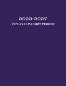 2023-2027 five year monthly calendar basic fun purple cover 8.5" x 11": 60 month planner 2023 - 2027 | 5 year monthly calendar