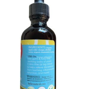 Bye-Bye Teething, Hello Sleep! Natural & Organic Baby Teething Relief & Calming Tincture | Soothes Inflamed Gums, Irritability & Pain – Encourages Sleep | Glass Bottle (Apple Cider Vinegar)