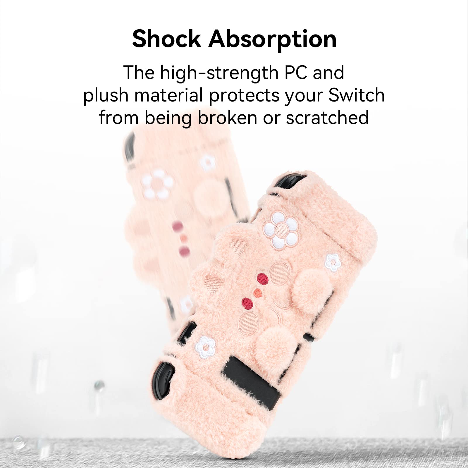 GeekShare Cute Plush Protective Case Cover for Nintendo Switch - Shock-Absorption and Anti-Scratch Skin Rabbit Case for 2017 Switch