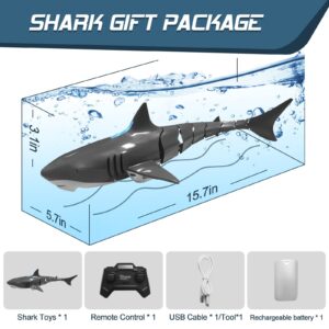 wakeInsa 2.4G Remote Control Shark,Kids Shark Toy,RC Boats,Submarine,Pool Toy for Kids,Water Toy,Christmas and Birthday Gift for Boys and Girls