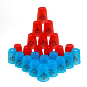 seisso quick stack cups 24 pc for speed sports training game for school family party challenge competition, kids gifts starter set of stacking cup, blue & red