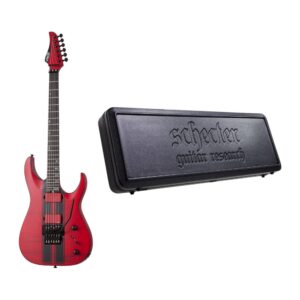 schecter banshee gt-fr 6-string electric guitar (satin trans red, right-handed) bundle with universal guitar hardcase (2 items)