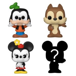 Funko Bitty Pop! Disney Mini Collectible Toys 4-Pack - Goofy, Chip, Minnie Mouse & Mystery Chase Figure (Styles May Vary)