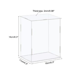 MECCANIXITY Acrylic Display Case Box Clear Dustproof Protection Showcase 6.3x4.3x6.3 Inch for Collectibles Display