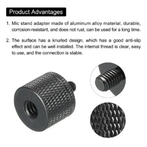 MECCANIXITY Mic Stand Adapter 1/4 Female to M4 Male Camera Screw Thread Adapter for Microphone Tripod Stand Black