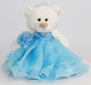 20" quince anos quinceanera last doll teddy bear with dress (centerpiece) ~babyl blue~ b16831-4