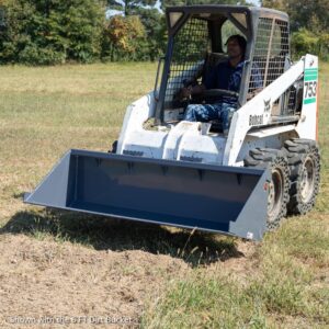 Titan Attachments USA Made 5 FT Skid Steer Dirt Bucket, Low Profile Bucket, Universal Quick Tach Material Bucket with Reinforced Gussets