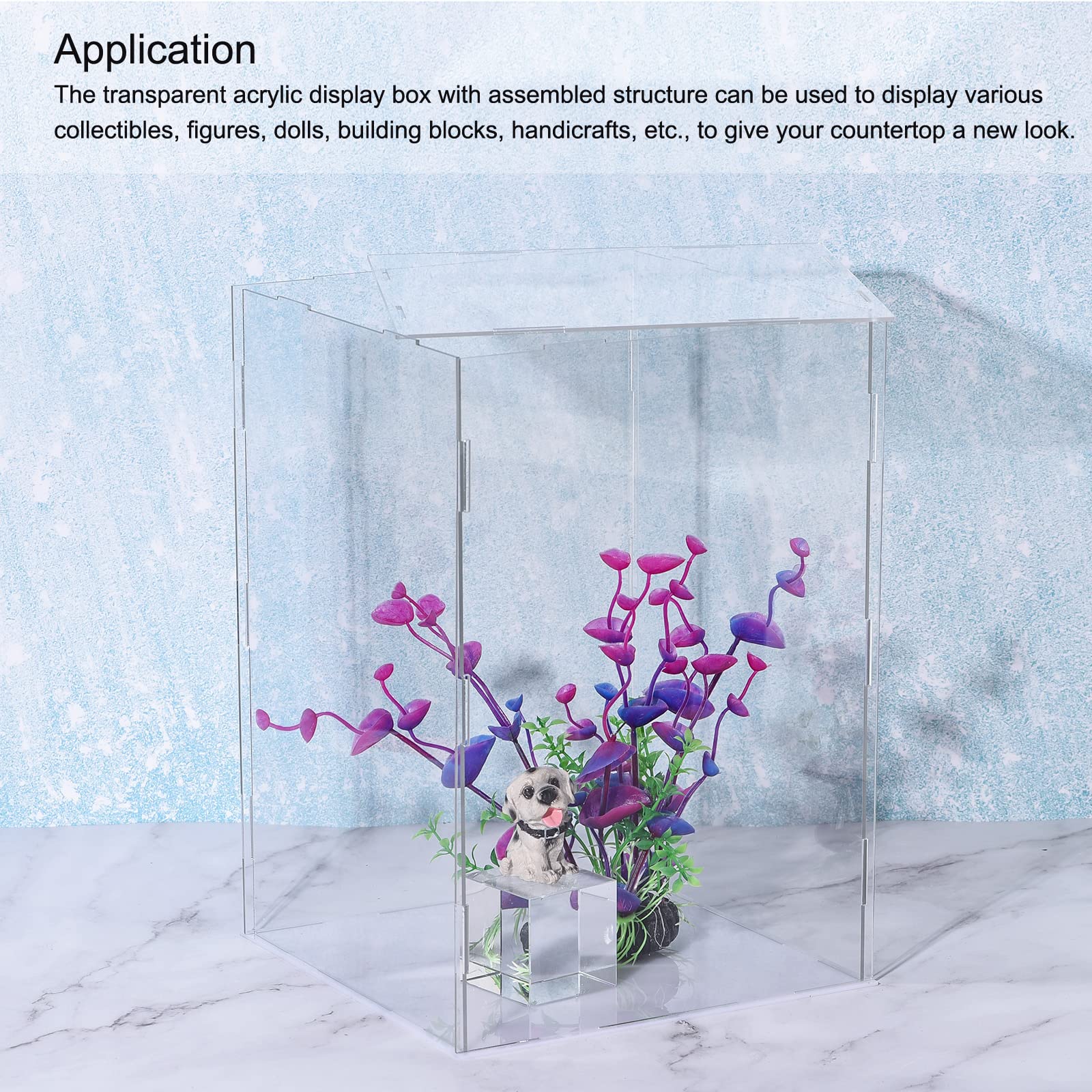 MECCANIXITY Acrylic Display Case Box Clear Dustproof Protection Showcase 6.3x4.3x6.3 Inch for Collectibles Display