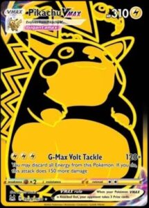 pokemon - pikachu vmax - tg29 - trainer gallery - lost origin - full art - black & gold holo foil card