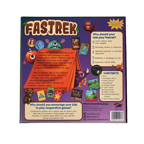 Fastrek - Trek to Campsite | Cooperative Board Game | 2-4 Player Strategy Game | Age: 5+