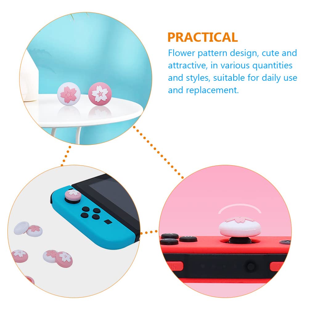 Gatuida 20pcs Plum Blossom Handle Cap Joystick Cover Thumb Stick Cap Lite Thumb Stick Cover Analog Stick Covers Joystick Grip Cap Plum Protective Cap Keycap Rocker Cover