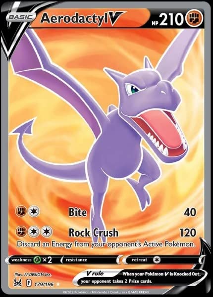 Pokemon - Aerodactyl V - 179/196 Lost Origin Full Art Card