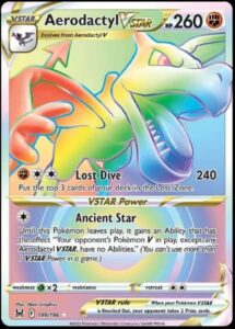 pokemon - aerodactyl vstar 199/196 lost origin secret rainbow rare foil