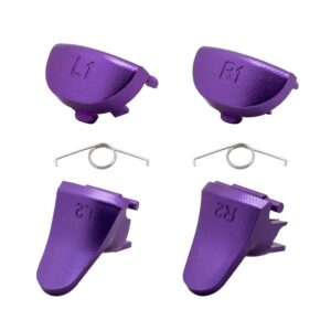 TOMSIN Replacement Aluminum Metal Triggers for PS4 Pro/ PS4 Slim Controller, Aluminum Metal L1 R1 L2 R2 Trigger Buttons for PS4 Controller Gen 2 (Purple)