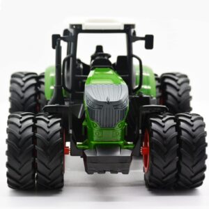 PERKPUTOE Tractor Toy, 1/24 Scale Toy Tractor 8-Wheels Farm Skid Tractor Truck Car 8 Free-Wheels Toy for Kid Age 3+ Christmas Birthday Gift