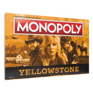 monopoly: yellowstone | buy, sell, trade spaces featuring locations from the paramount network show | collectible classic monopoly game | officially-licensed, yellowstone game & merchandise, 6 players